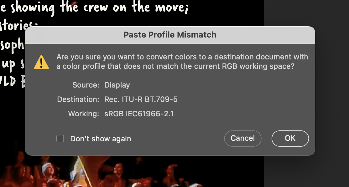 Solved: Colour profile mismatch - Adobe Product Community - 13530687