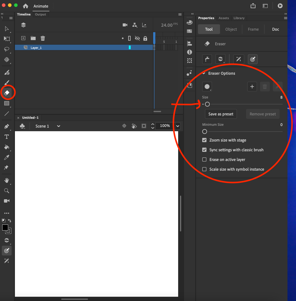 Solved: Where is the resize option for the eraser tool? - Adobe Product ...