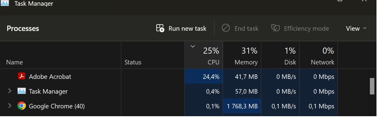 High CPU on Acrobat Pro (64-bit) - Adobe Product Community - 13542502