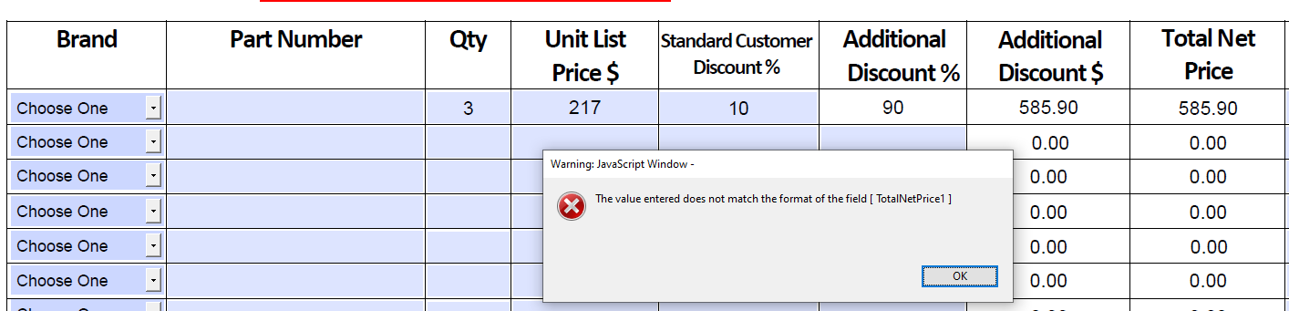 Value entered does not match the format of the fie... - Adobe Product Community - 13548735