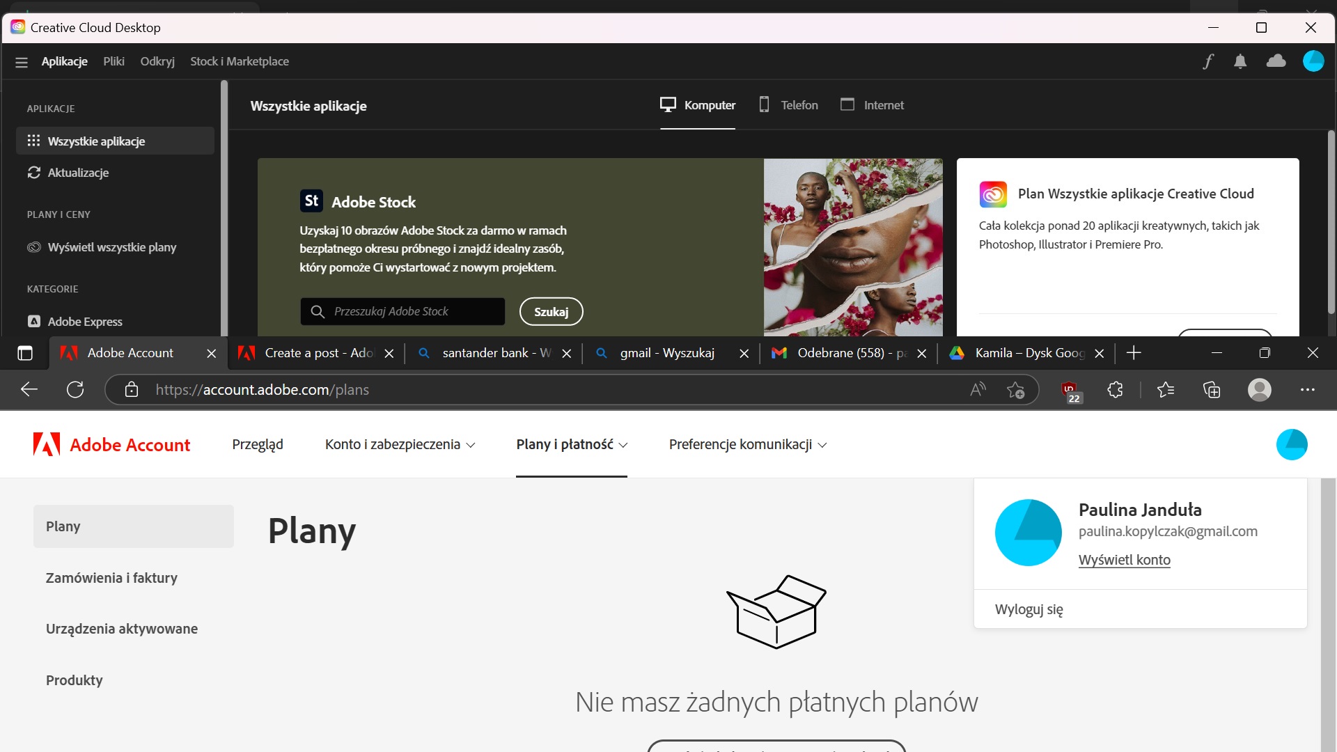 Nie działa subskrypcja nie widać planu, za który p... - Adobe Product ...