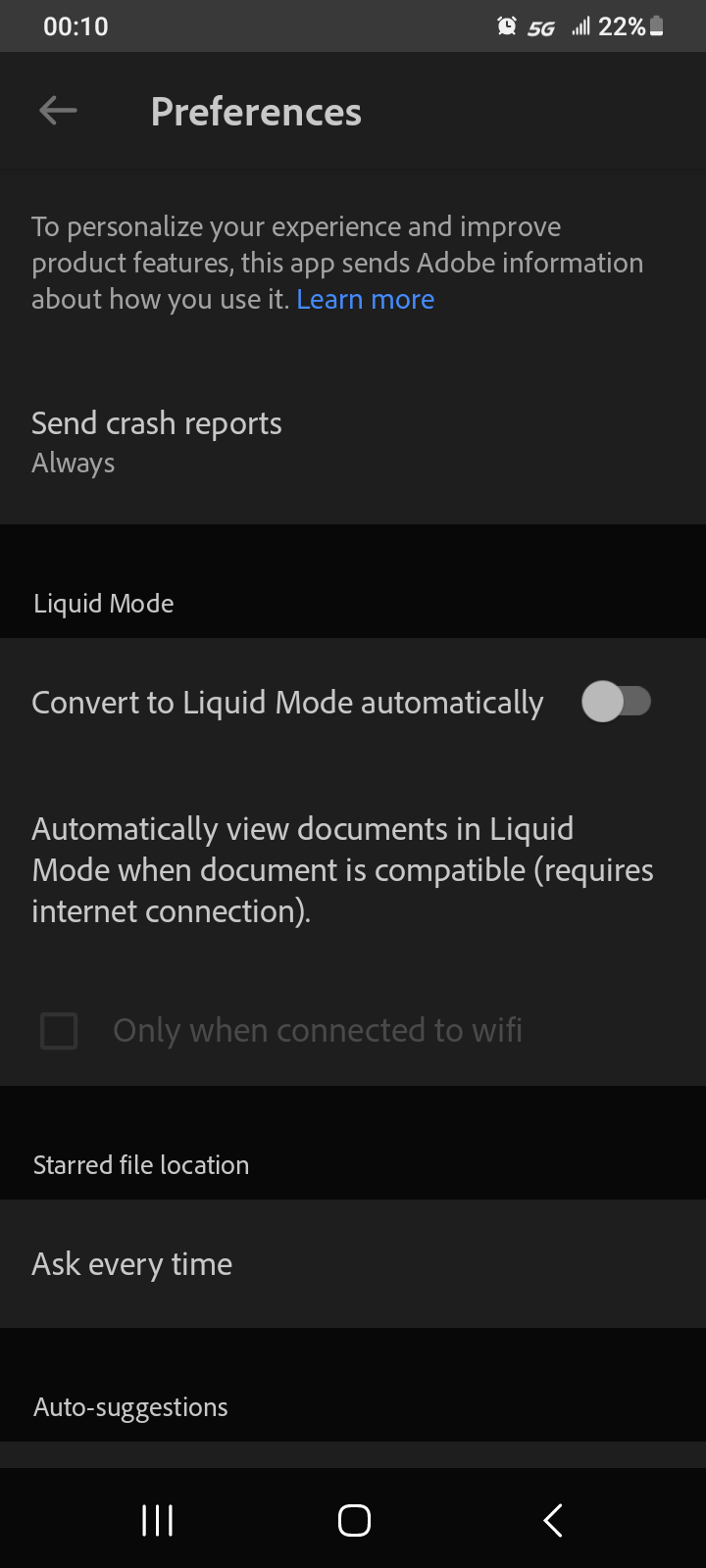 Disable liquid mode request - Page 3 - Adobe Product Community - 12083556