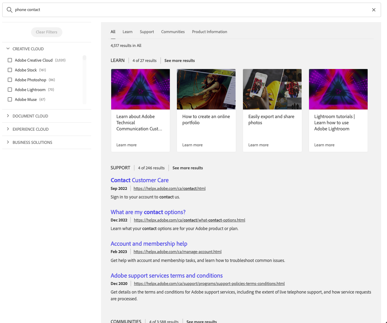 Adobe Support - Chat & Phone - Adobe Support Community - 13558763