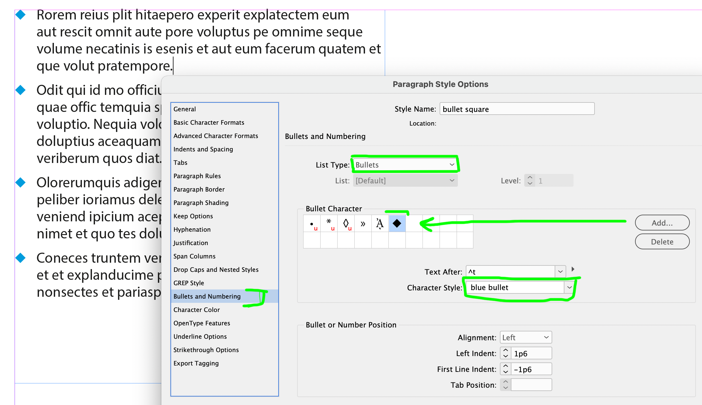 replace the bullet in a bulleted list with another... - Adobe Product ...