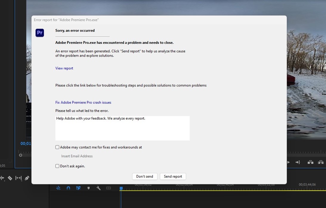 Starting Adobe Immersive Environment crashes Premi... - Adobe Product ...