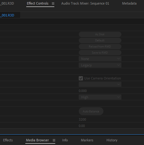 Effect Controls are inactive for RED footage in Pr... - Adobe Product ...