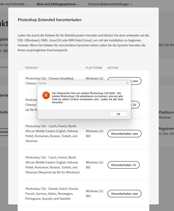 Photoshop CS 6 Lässt sich nicht mehr installieren - Adobe Support ...