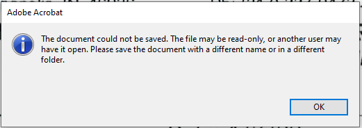 Can't save (overwrite). Forced to "save as" every ... - Adobe Product ...
