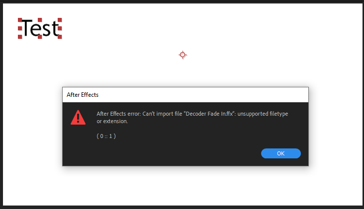 After effect cannot bring animate in effect from B... - Adobe Community ...