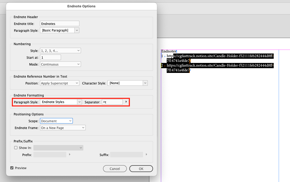 InDesign Endnote Formatting - Adobe Product Community - 13567821