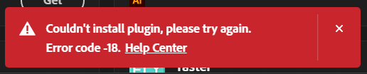 Cannot install plugins to any app - Adobe Product Community - 13586562