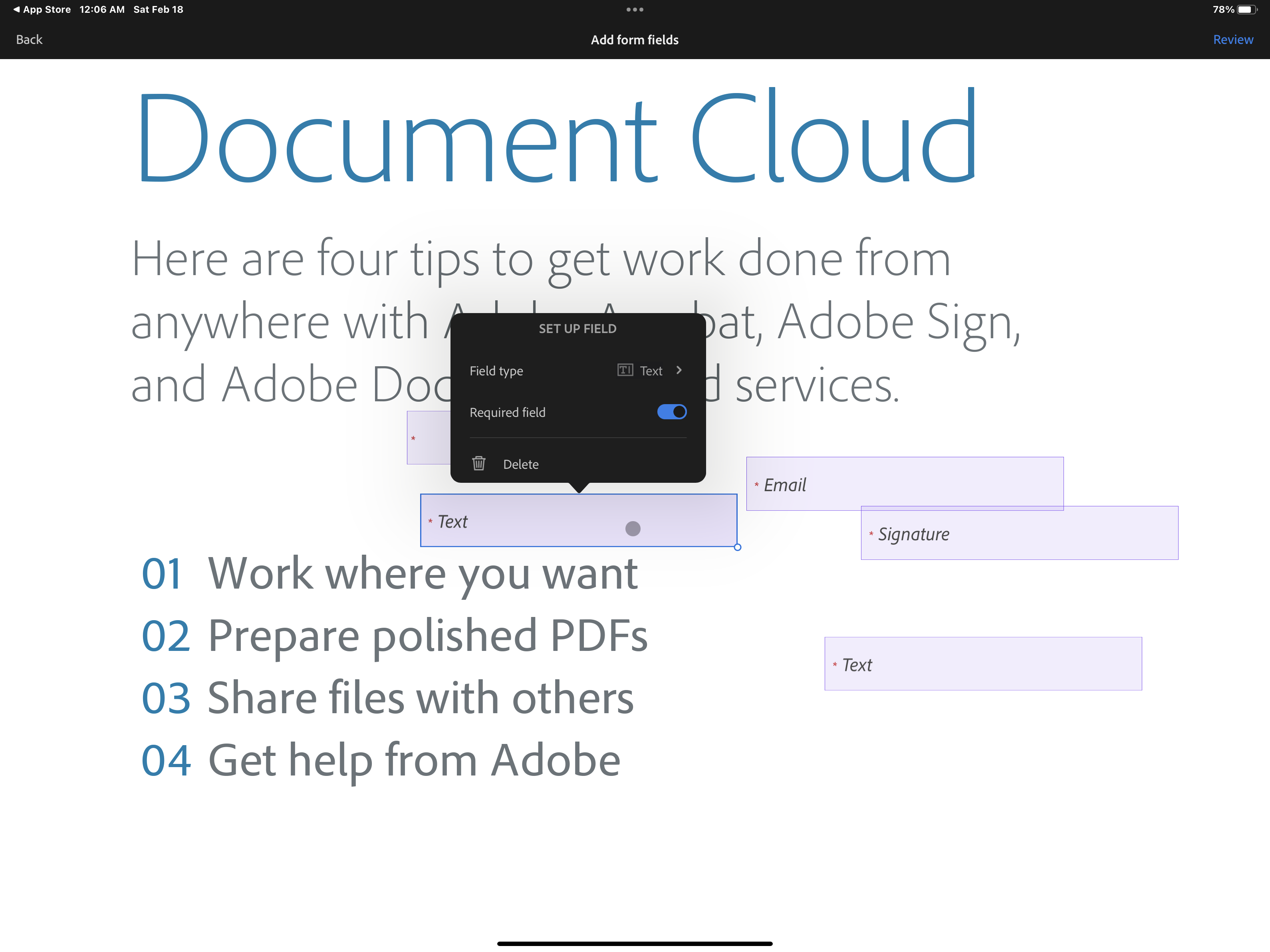 Solved: Create fillable PDFs on mobile (iPad) - Adobe Product Community ...