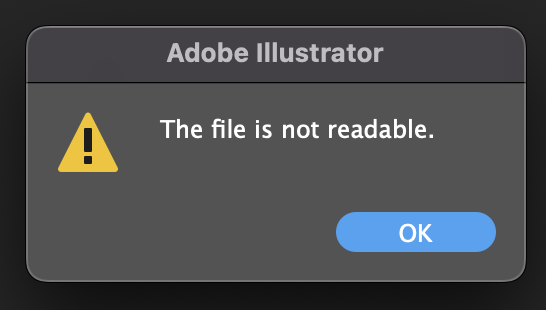 photoshop to illustrator error the file is not rea... - Adobe Product ...