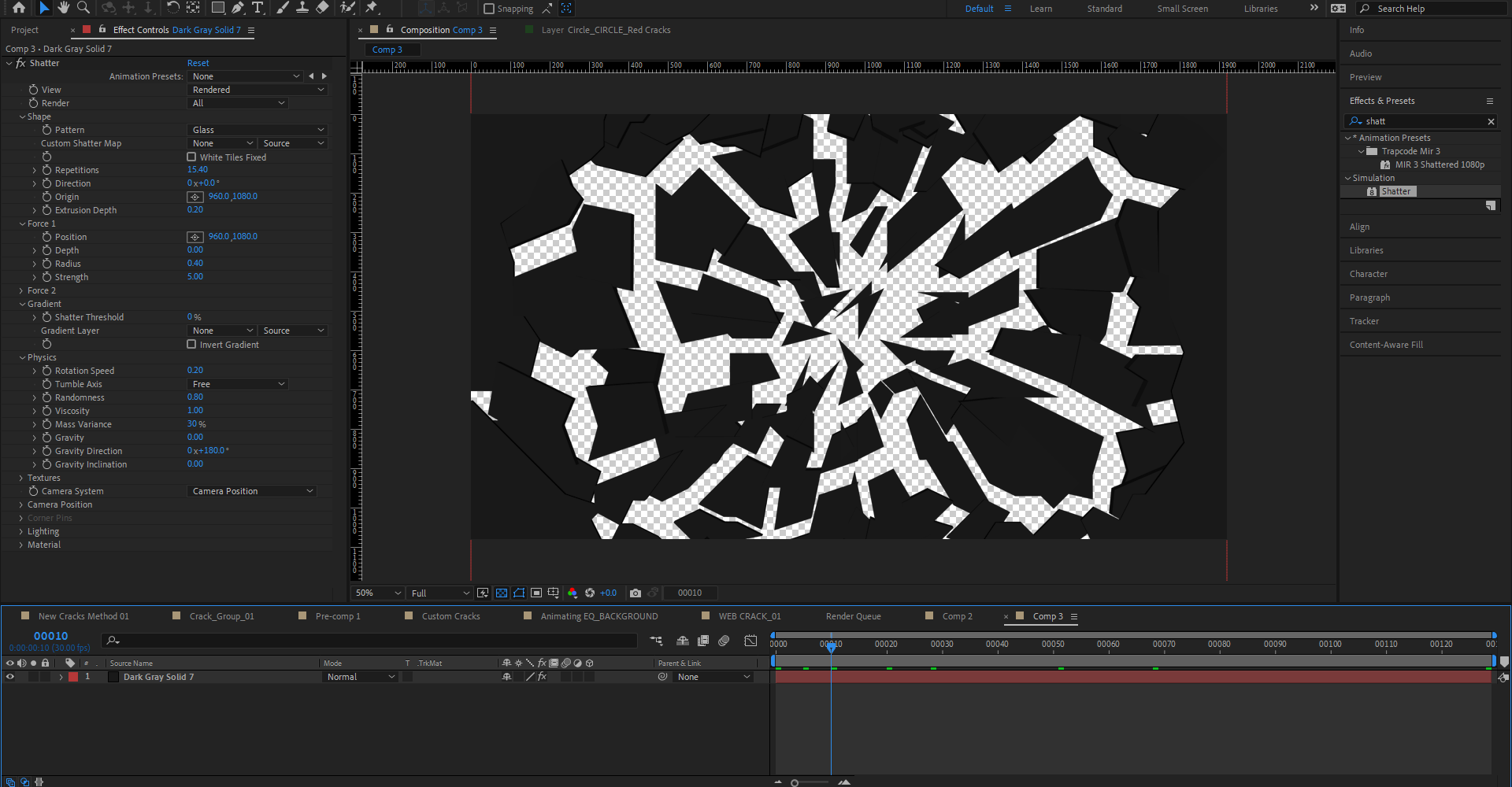 Solved: I need help with Shatter effect Animation - Adobe Product ...