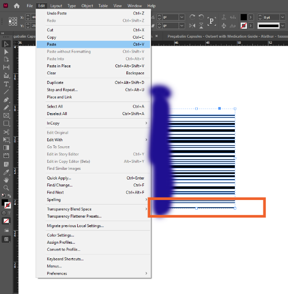 Bar code one line is missing - Adobe Support Community - 13601501