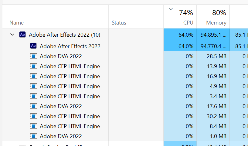 AE uses 100% CPU while not in use - Adobe Product Community - 13613627
