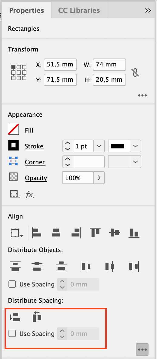 Distribute Spacing buttons - Adobe Product Community - 13614531