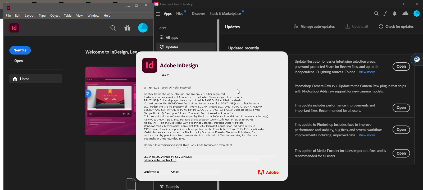 InDesign 18.2 Not Showing in Updates - Adobe Product Community - 13623484