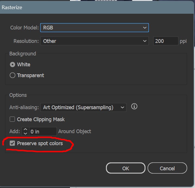 Rasterize Panel Default setting problem - Adobe Product Community - 13626522