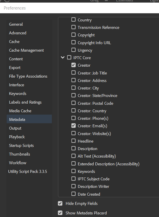 Solved: Metadata Templates - Create or Edit Shows Limited ... - Adobe ...