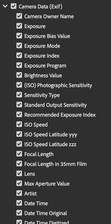 Solved: Exposure data seems to be missing from Metadata in... - Adobe ...