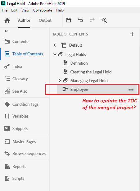 How to update the TOC of the merged projects? - Adobe Product Community ...