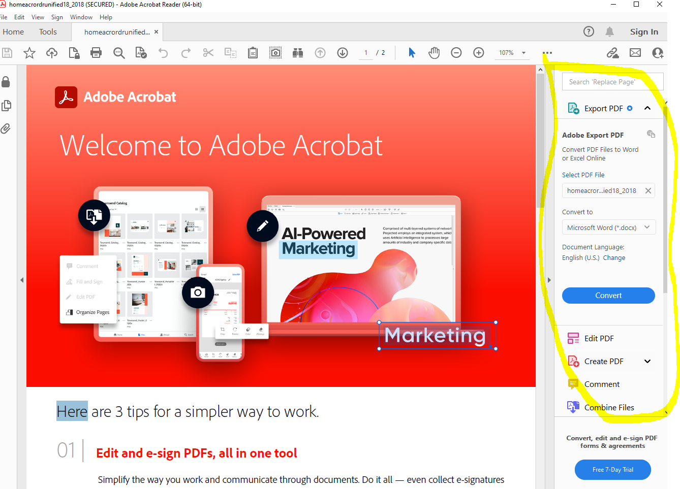 Acrobat Reader: How to place the Quick Tools from ... - Adobe Product ...