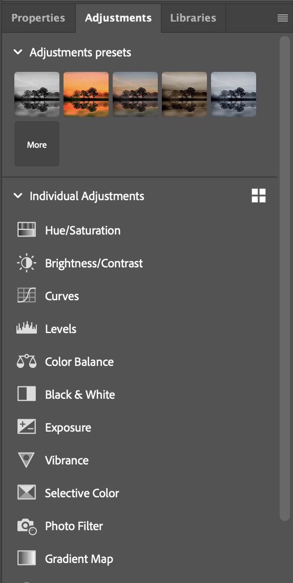 Adjustments Panel with Presets is Now Available in... - Adobe Community ...