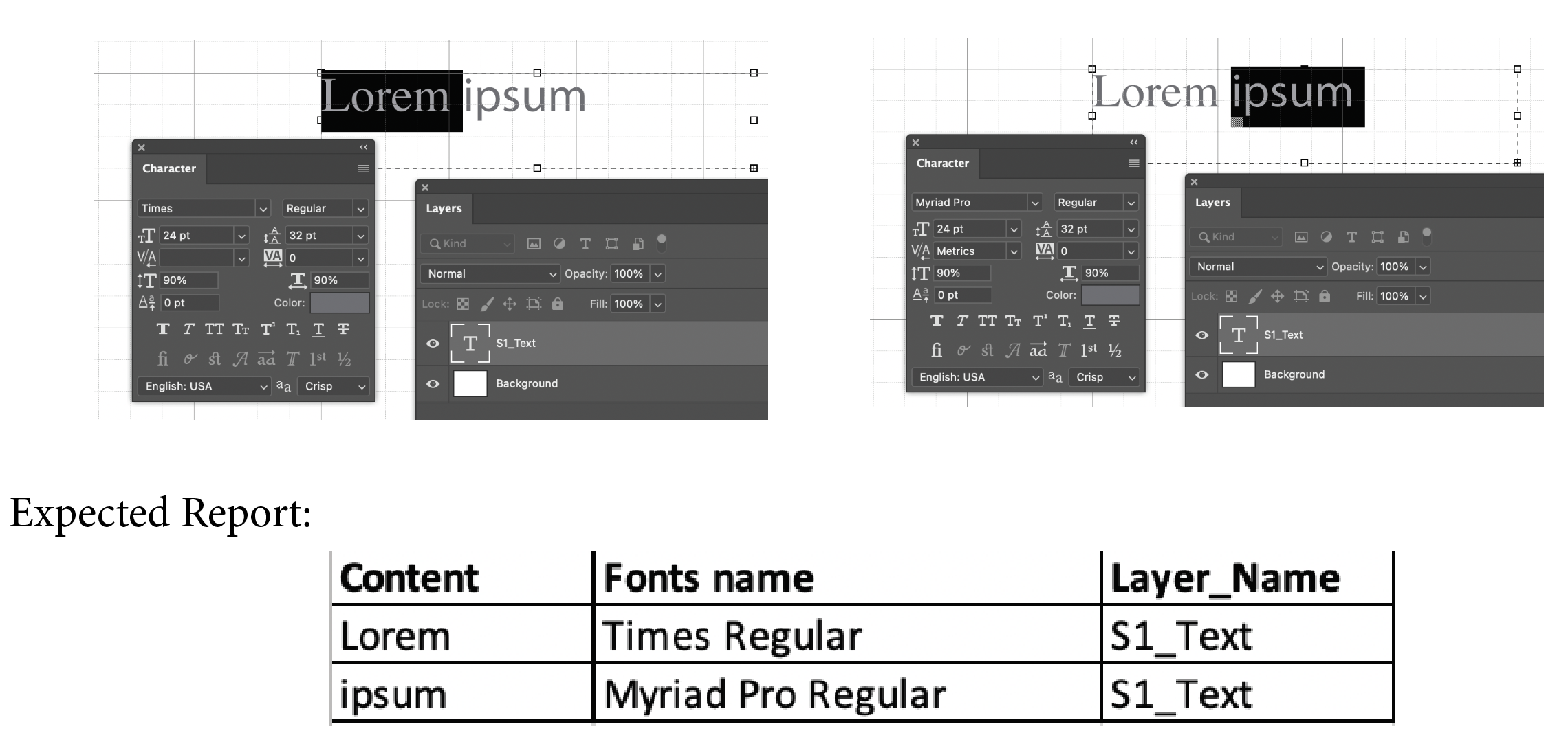 Photoshop script to generate the report with the c... - Adobe Product ...