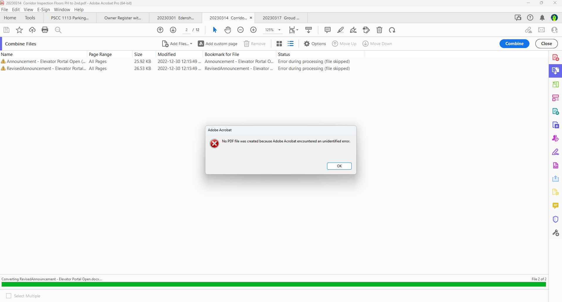 Combining files - word documents - Adobe Product Community - 13586968