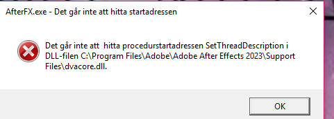Can't start After Effects - DLL files error - Adobe Community - 13688845