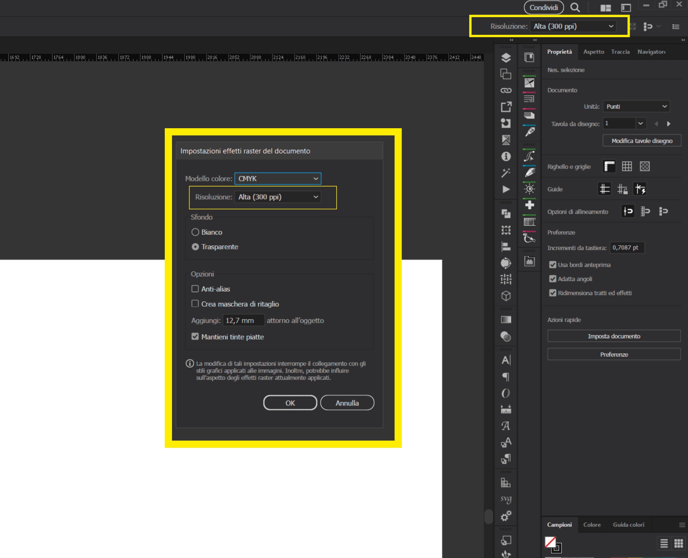 Solved: settings raster effects value visible main screen - Adobe ...