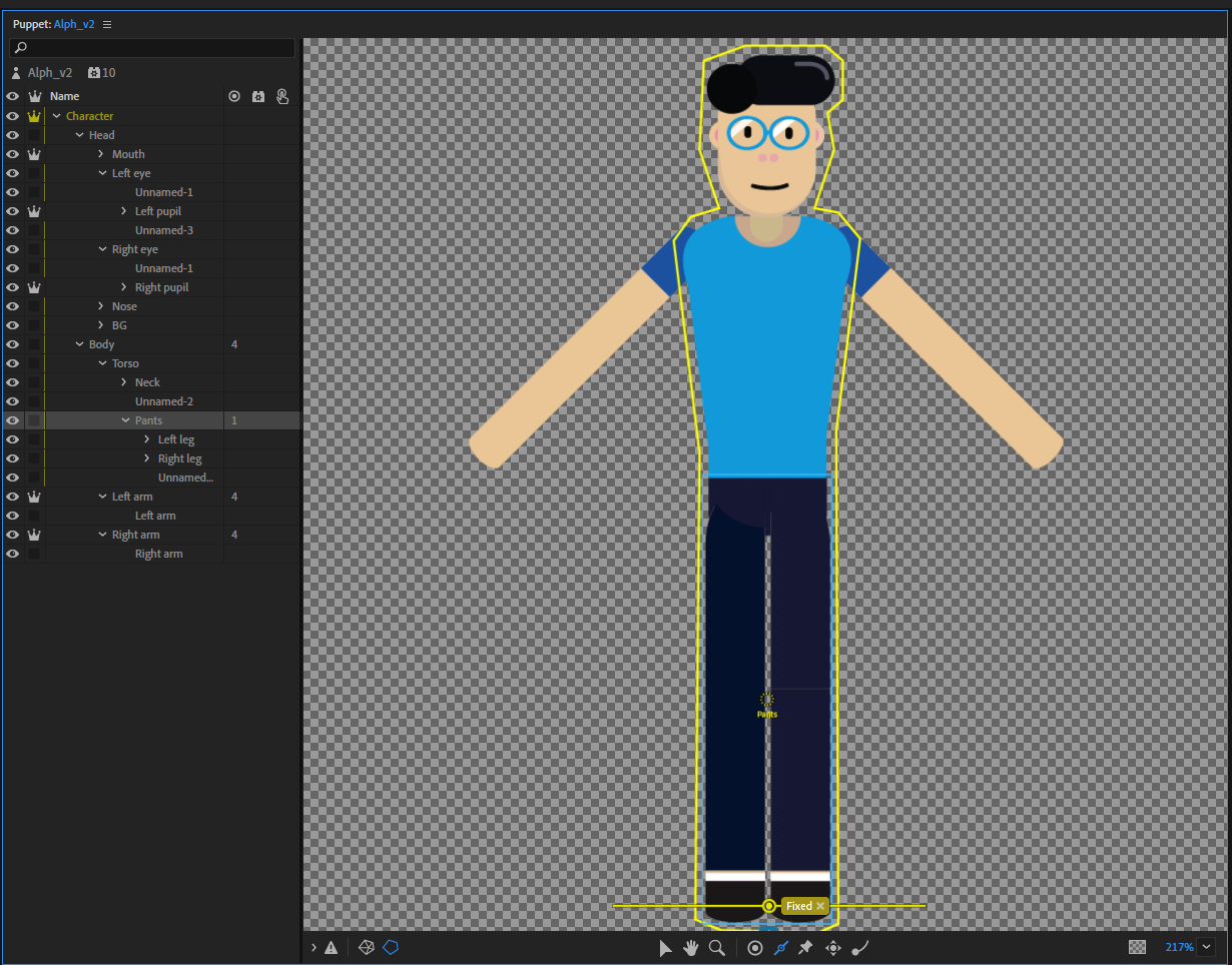 Problem rigging character - Adobe Community - 13691706