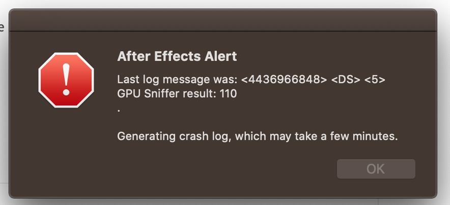 After Effects crash 2020 - Adobe Support Community - 10895879