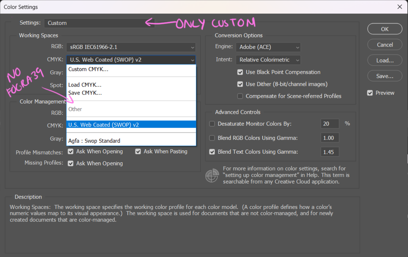 Solved: Color settings and profiles are missing in Photosh... - Adobe ...