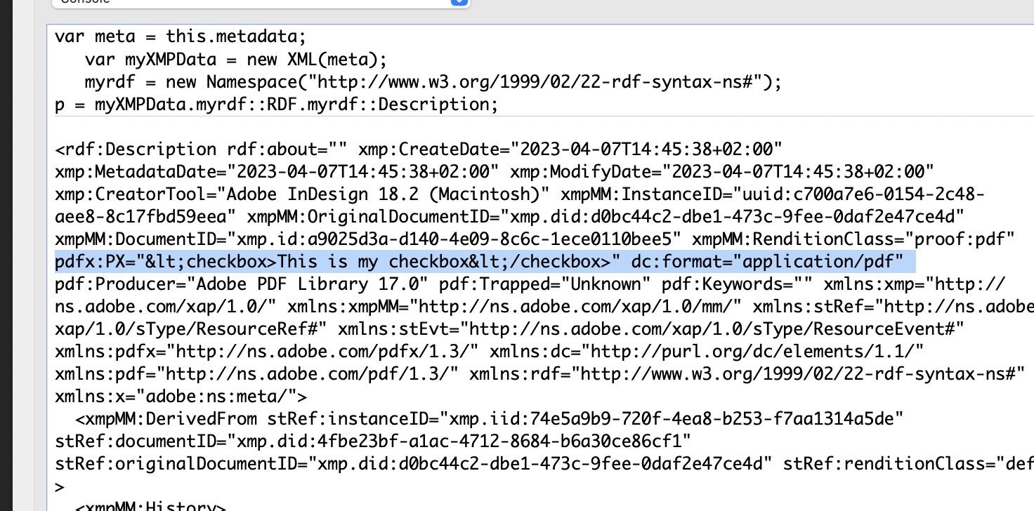 Solved: Read part of XMP metadata other than info - Adobe Product Community - 13710525