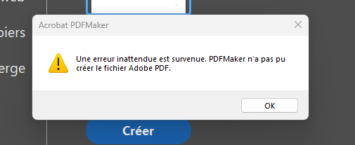 Cannot convert Word to pdf , an unexpected error o... - Adobe Product ...