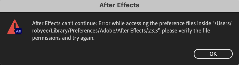 Solved: Error while accessing the preference files. Pleas... - Adobe Product Community - 13719399