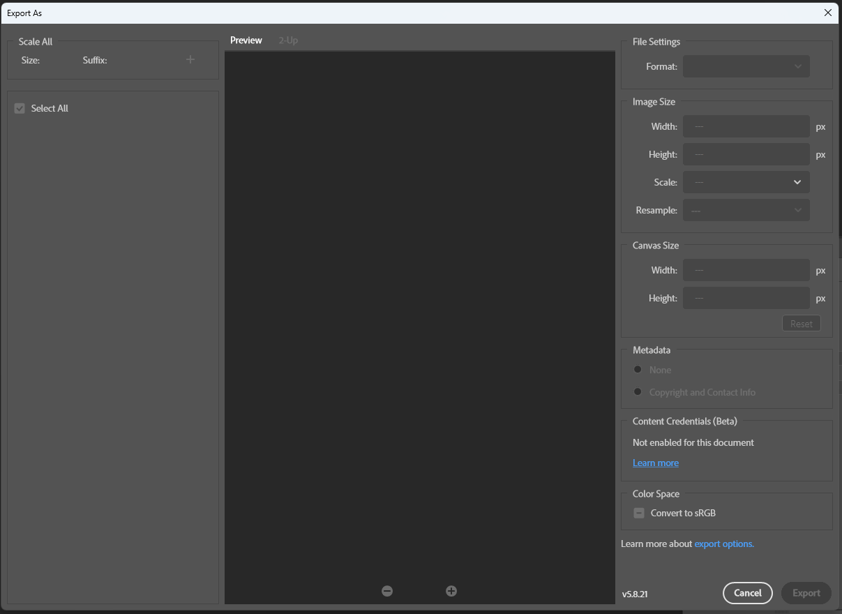 P: Export As menu lag - Adobe Product Community - 13720055