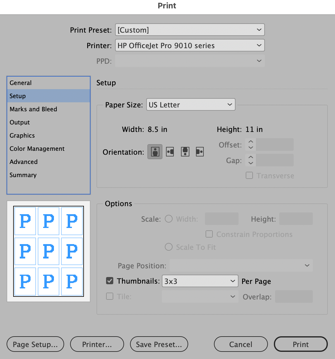 Printing with extra bar when printing thumbnails - Adobe Support ...