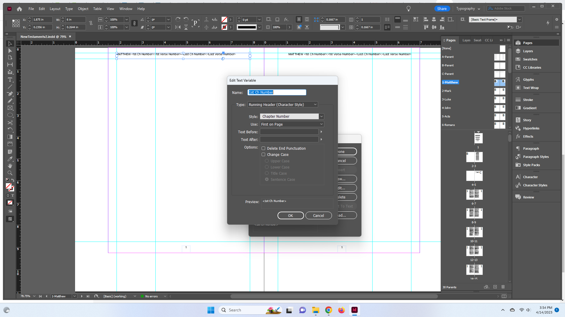 Running Headers to pull from previous page - Adobe Product Community ...
