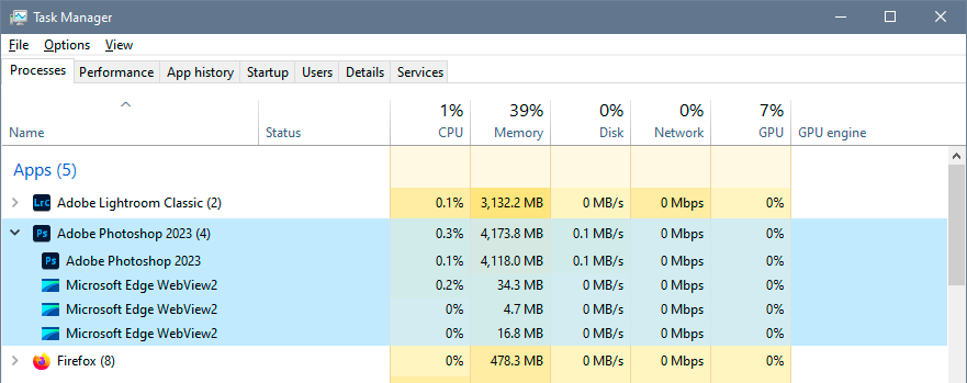 Idle Photoshop GPU usage - Adobe Community - 13727901