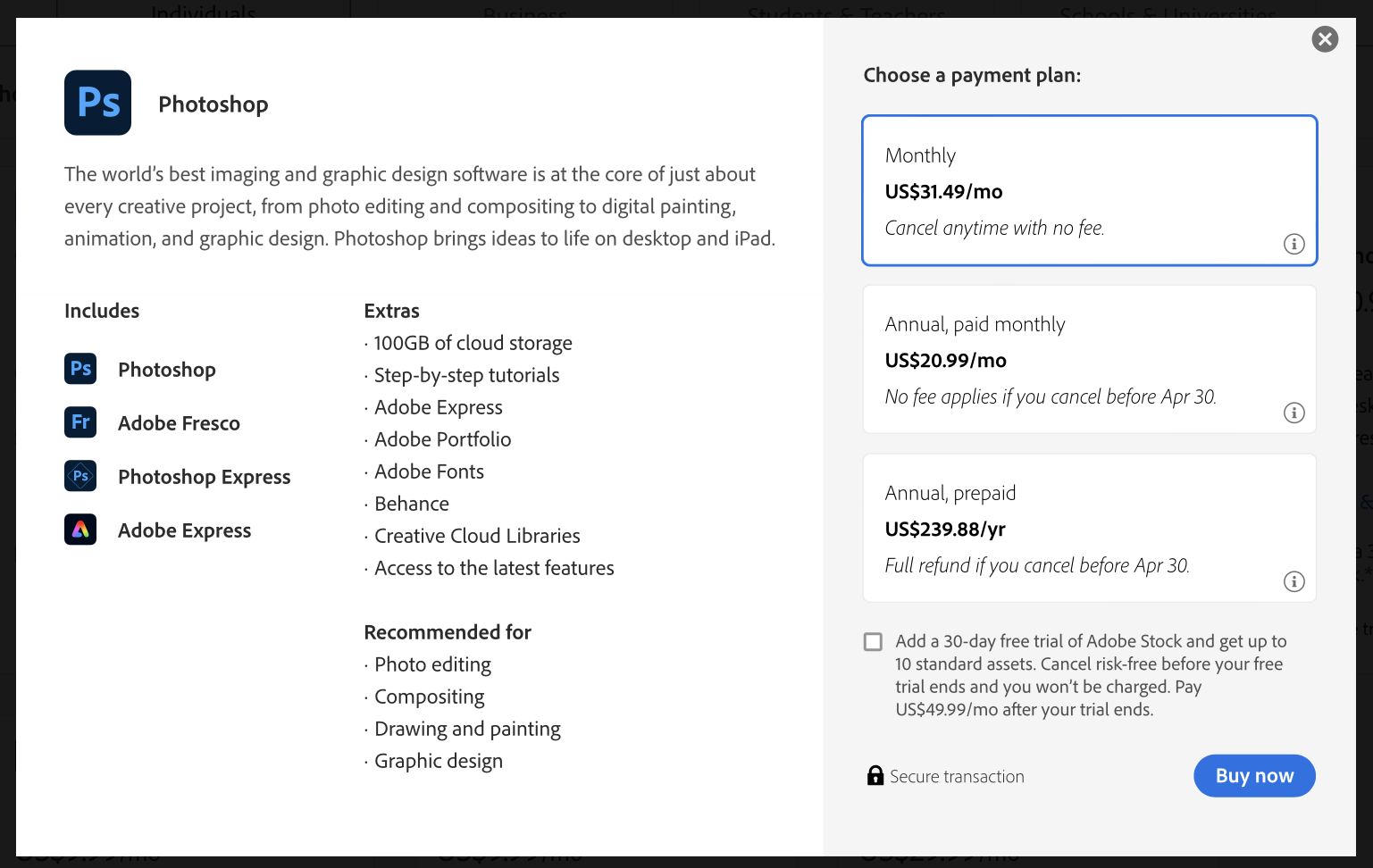monthly plan issue adobe - Adobe Community - 13729114