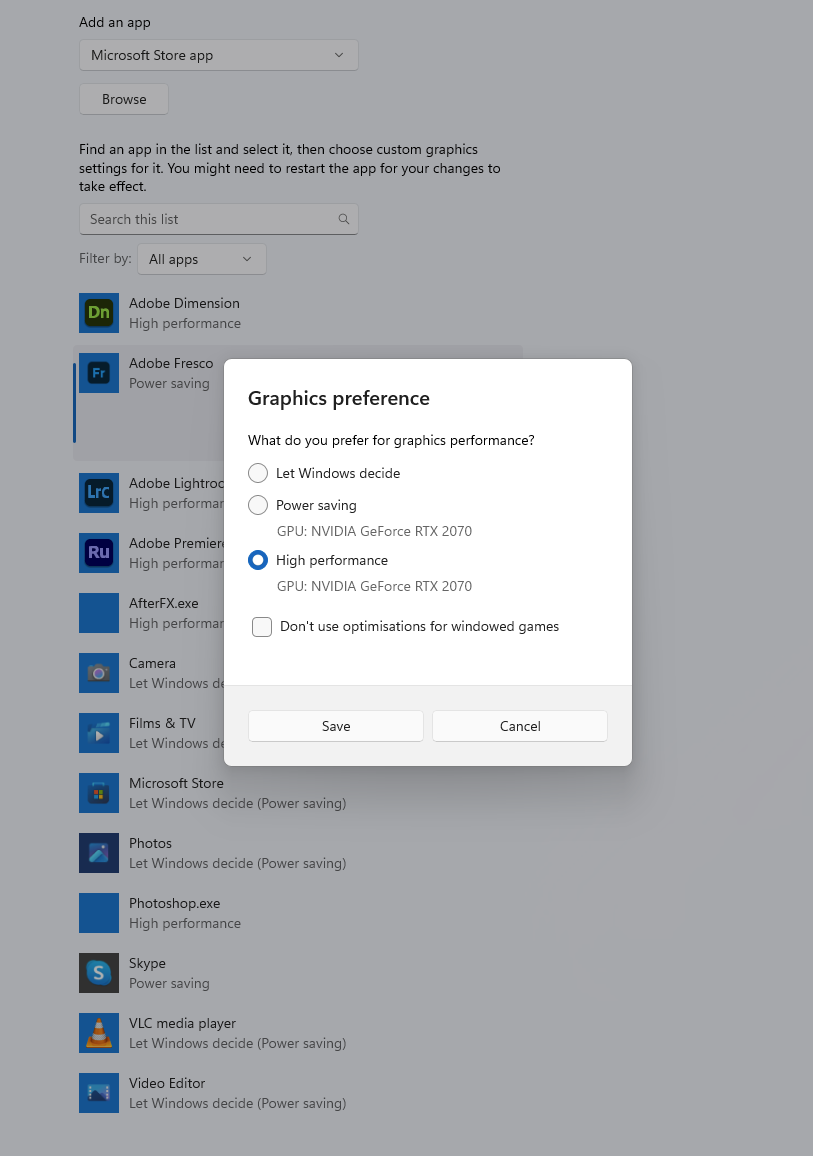 Solved: Fix for "high performance" setting prompt in Windo... - Adobe ...