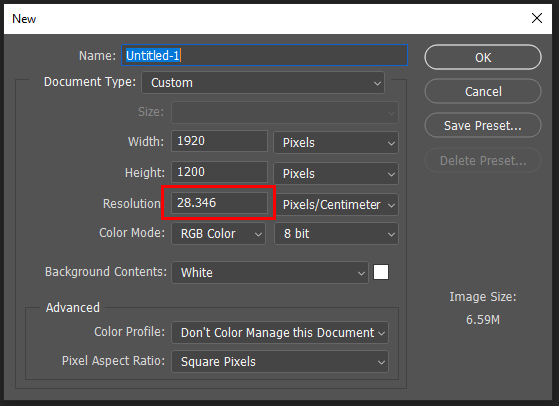 Solved: new preset document resolution - Adobe Support Community - 13738359