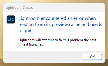 Lightroom encountered an error when reading from i... - Adobe Product ...
