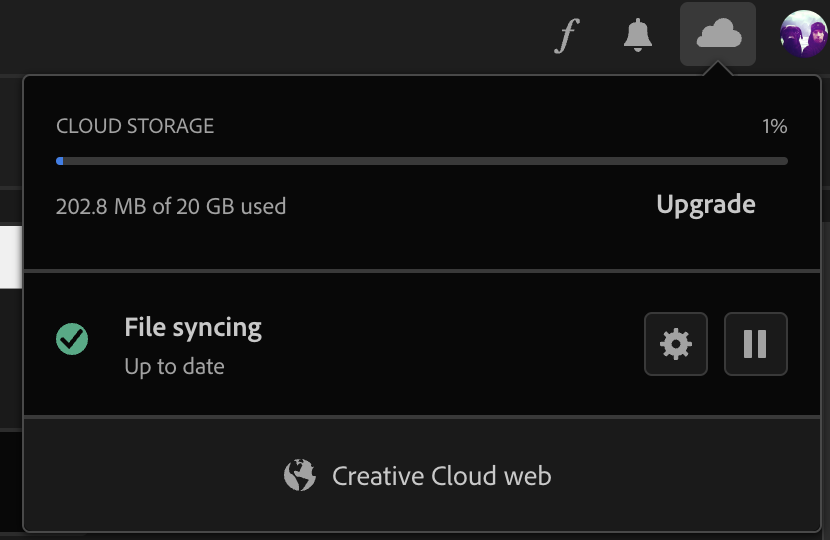 Solved: Blue arrows in creative cloud menu bar but file sy... - Adobe ...