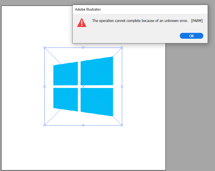 Solved: Image Trace - PARM Error on Illustrator 27.4.1 - Adobe Product Community - 13755630