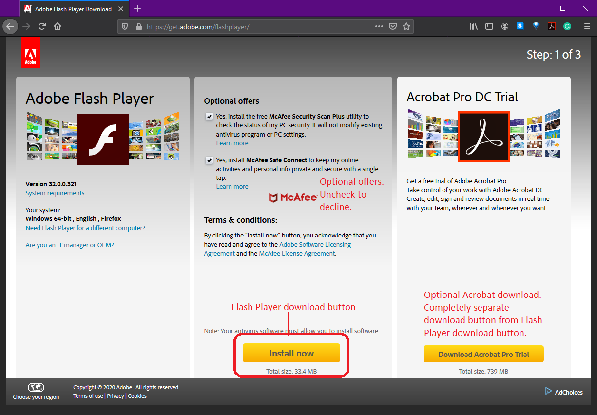 Solved: Trying to install Adobe flash player but don't wan... - Adobe ...