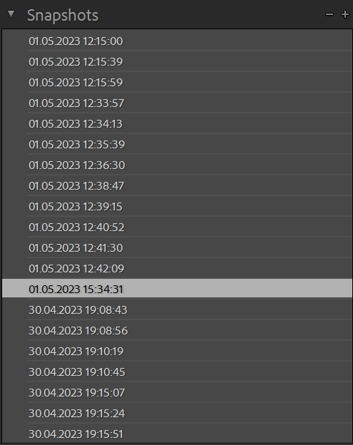P: Snapshots naming conventions - Adobe Community - 12920675